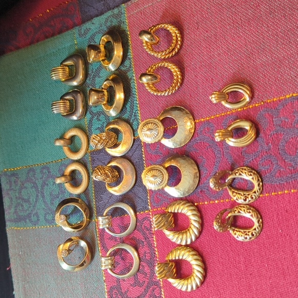 Various | Jewelry | Vintage Earrings Gold Tone Door Knocker Style Lot ...
